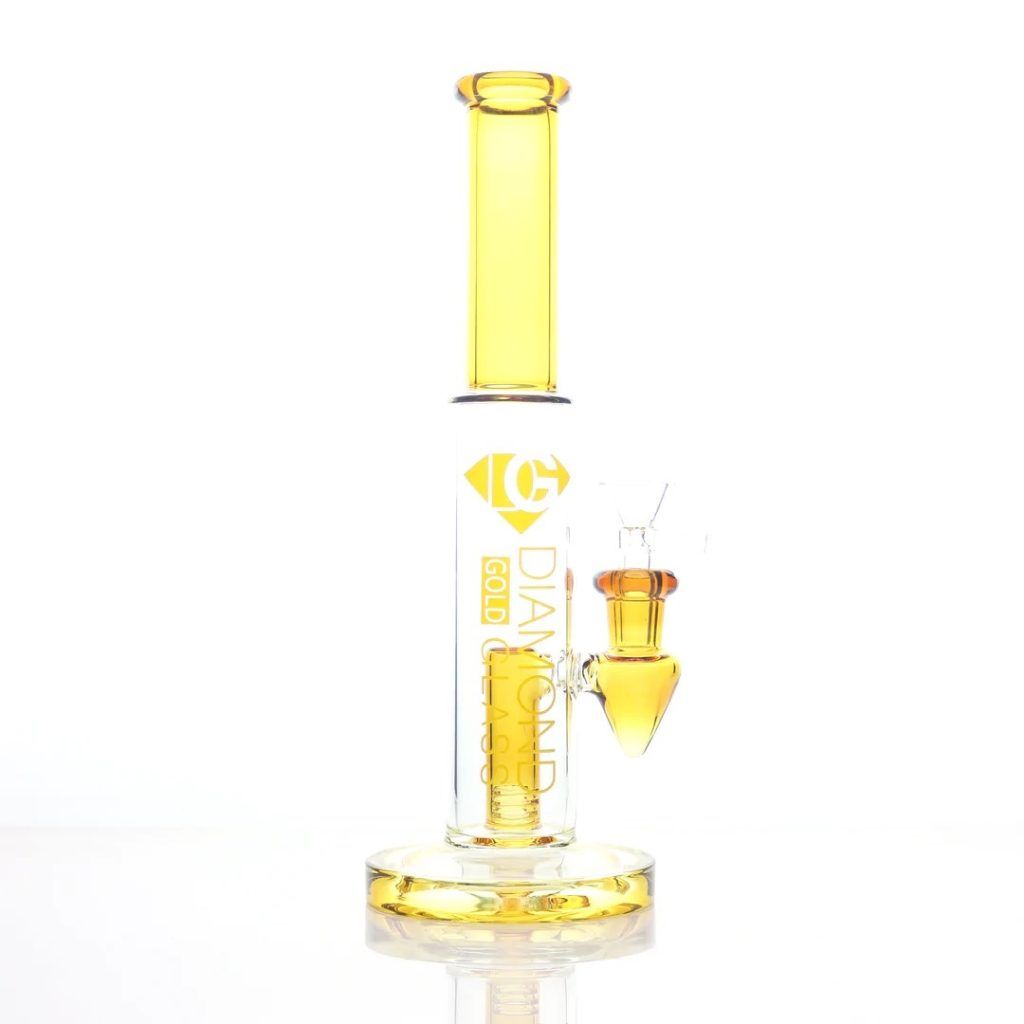 Diamond Glass Cylinder Straight Tube Bong